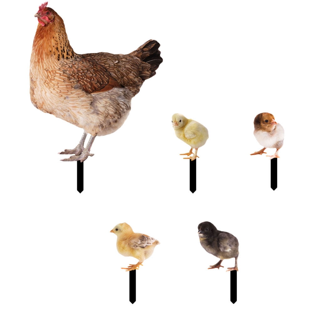5pcs Simulation Chicken Stakes Home Decor Rustic Outdoor Patio Yard ...
