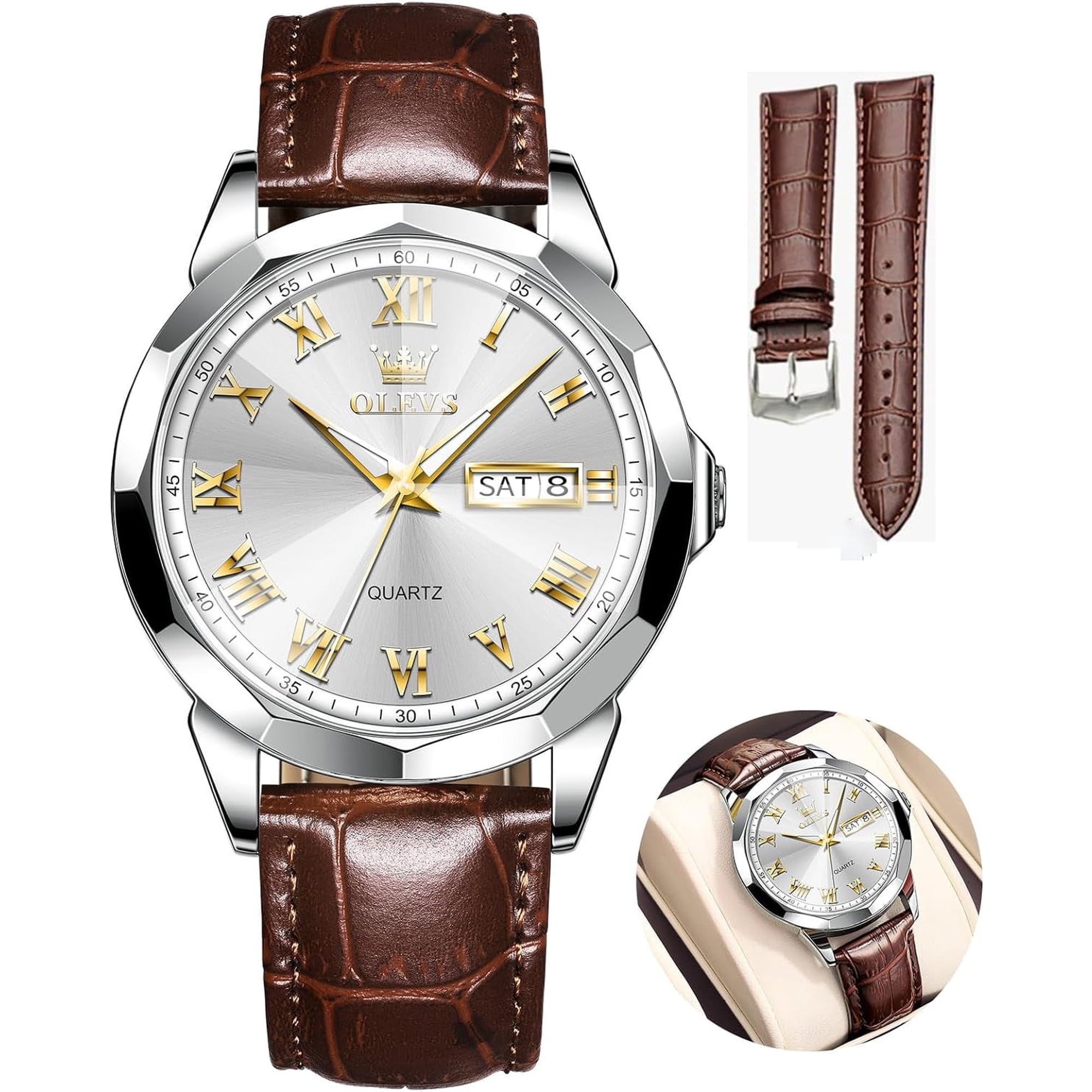 Click here for Olevs Classic Wrist Watches For Men  Brown Leather... prices