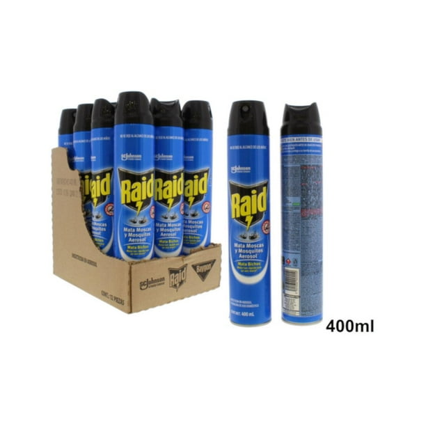 Pack de 12 Insecticida Raid Mata Bichos de 400 ml Raid Mata Bichos de ...