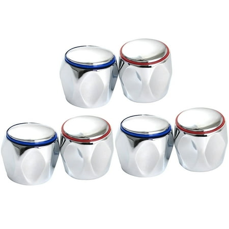 6pcs Faucet Handles Replacement Hot Cold Faucet Knob Handle Faucet ...