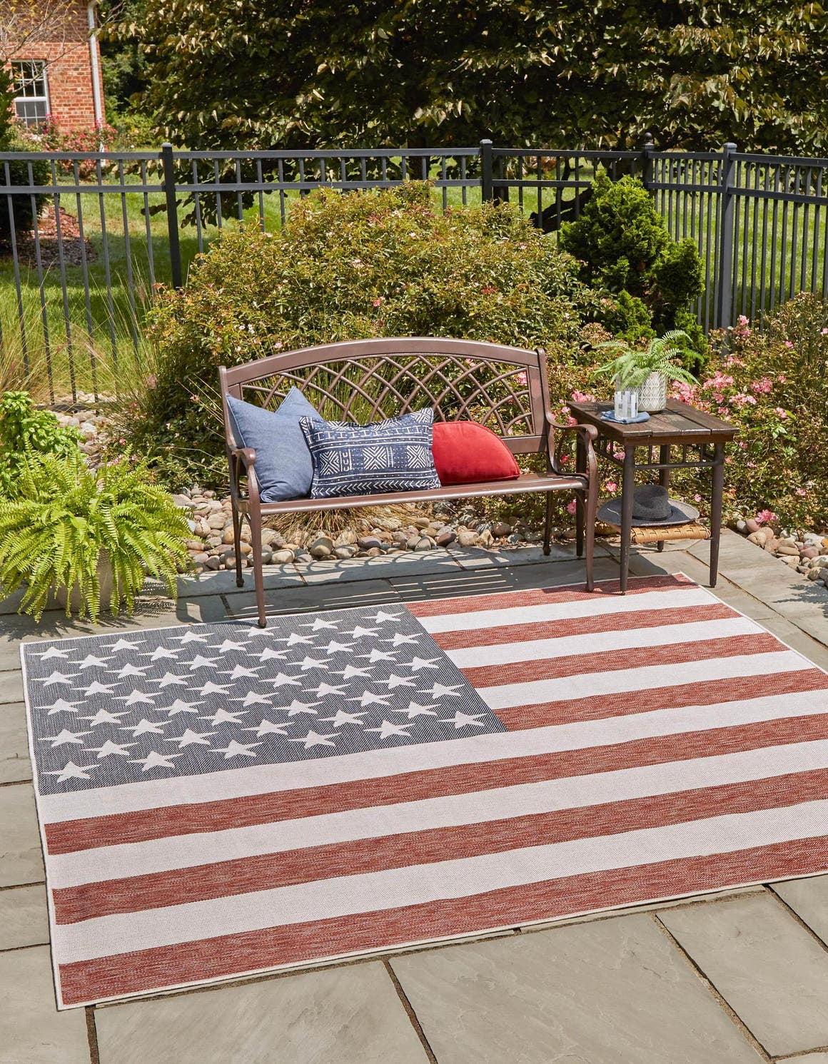 Rugs.com Jill Zarin Outdoor Collection Rug – 7' 10 Square Red Flatweave ...