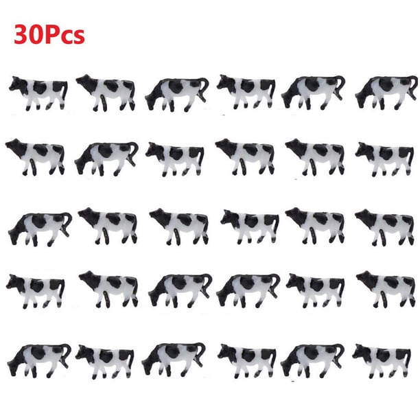 MYG 30Pcs N Scale Cows Model 1:150 Model Railway Painted Farm Animals ...