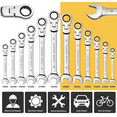 12-Piece Metric Ratcheting Wrench Set, 8-19mm Flexible Head Ratcheting ...