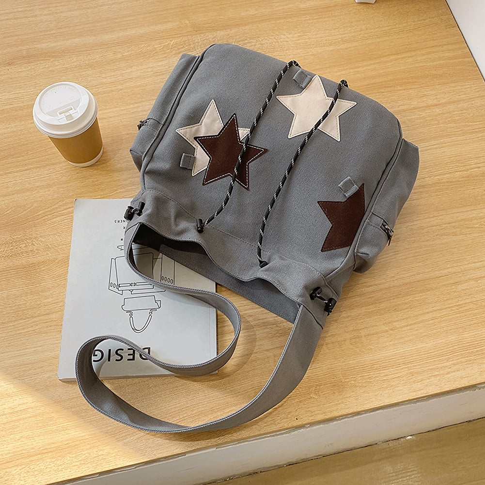 Bolso bandolera informal para mujer, bolso escolar Y2K de lona de gran ...