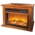 Lifesmart 3-Quartz 5118 BTU Infrared Fireplace Oak Mantel with ...