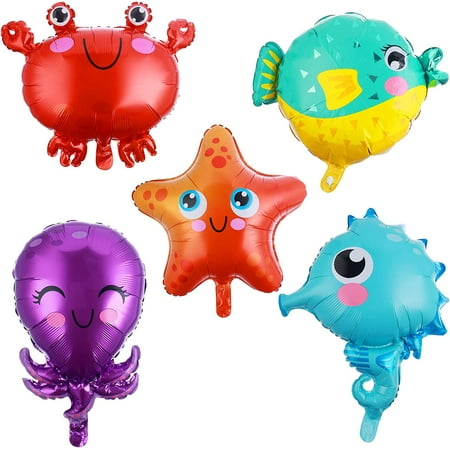 Heytea 5 Pieces Sea Animals Balloons, Under The Sea Party Decorations ...