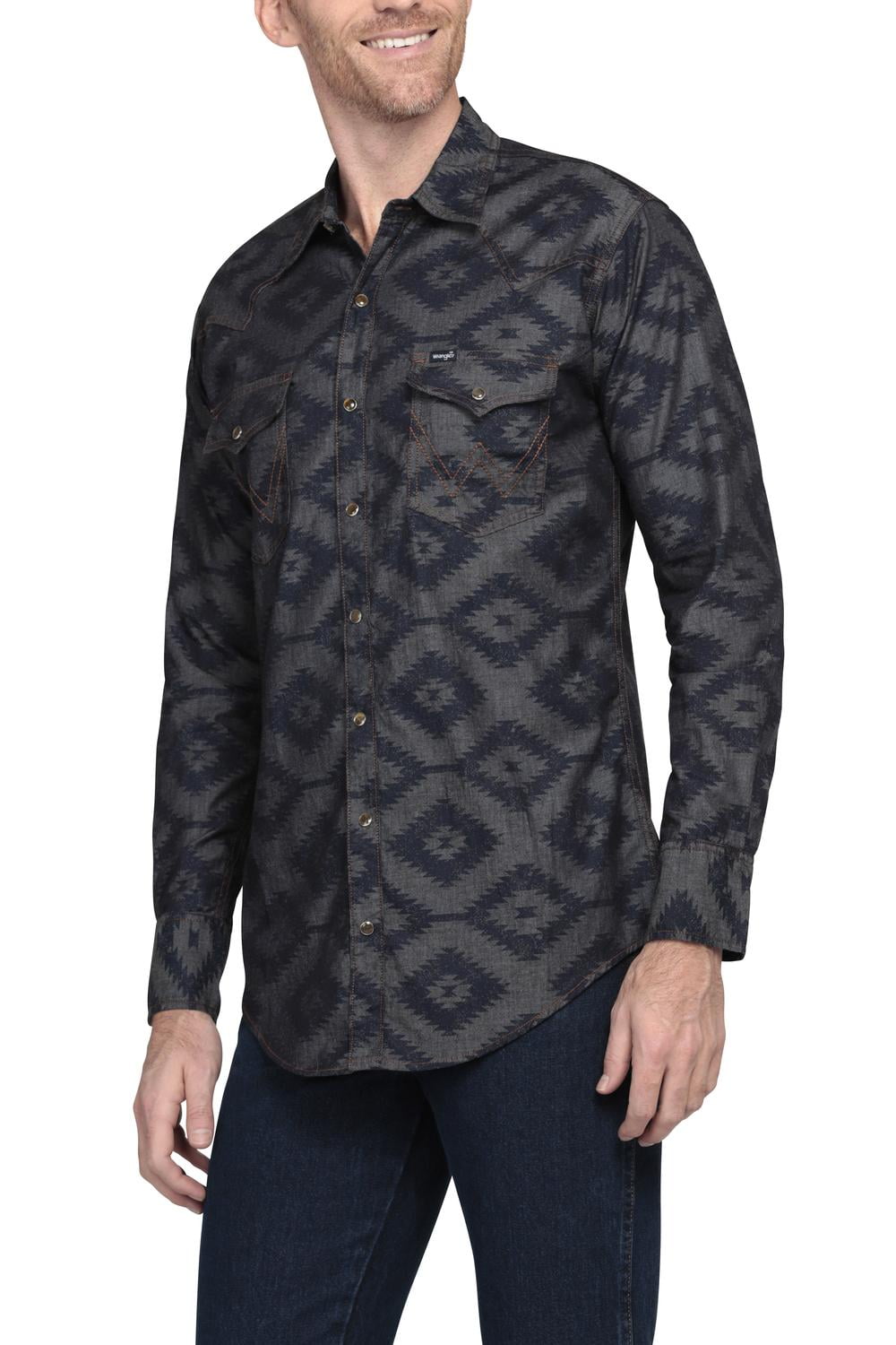 Camisa Vaquera Wrangler Hombre Denim A04 azul 2XG | Bodega Aurrera en línea