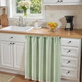 Double Layer Striped Linen Kitchen Tier Curtain Rustic Cafe for Living ...