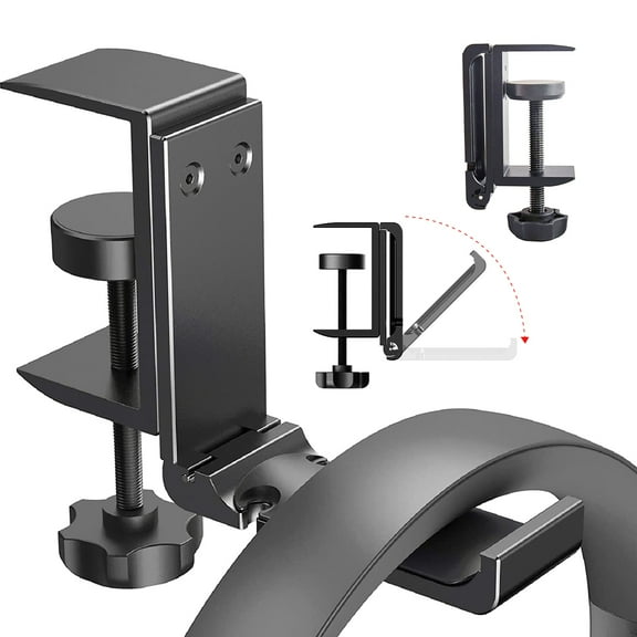 Aluminum Headphone Stand Hanger Foldable with Cable Clip Headset Holder ...