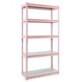5-Tier Metal Boltless Storage Shelving in Pink & Wooden - Walmart.com