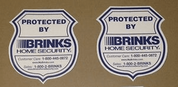 Buy 2 BRINKS LAMINATED 14# Heavy Paper Stock Alarm Security Signs + 6 ...