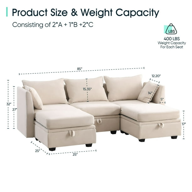 JONPONY 85 Modular Couches and Sofas Sectional with Storage JONPONY 85 Modular Couches and Sofas Sectional with Storage