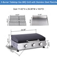 3-Burner Tabletop Gas BBQ Grill with Stainless Steel Plancha, 28680 BTU ...
