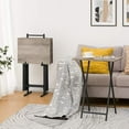 Folding TV Tray Tables, Set of 4 TV Trays with Storage Rack, Industrial ...