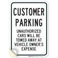 Customer Parking Sign, 10x7 Vinyl Sticker - Walmart.com
