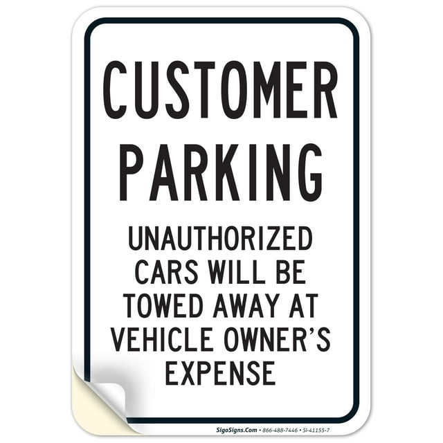 Customer Parking Sign, 10x7 Vinyl Sticker - Walmart.com