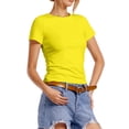 Bibifish Womens Cropped T-Shirts Summer Short Sleeve Crew Neck Plain ...