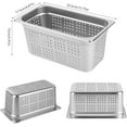 2 Pcs Filtering Pans, 6"Deep Anti-Jam Perforated Stainless Steel Steam ...