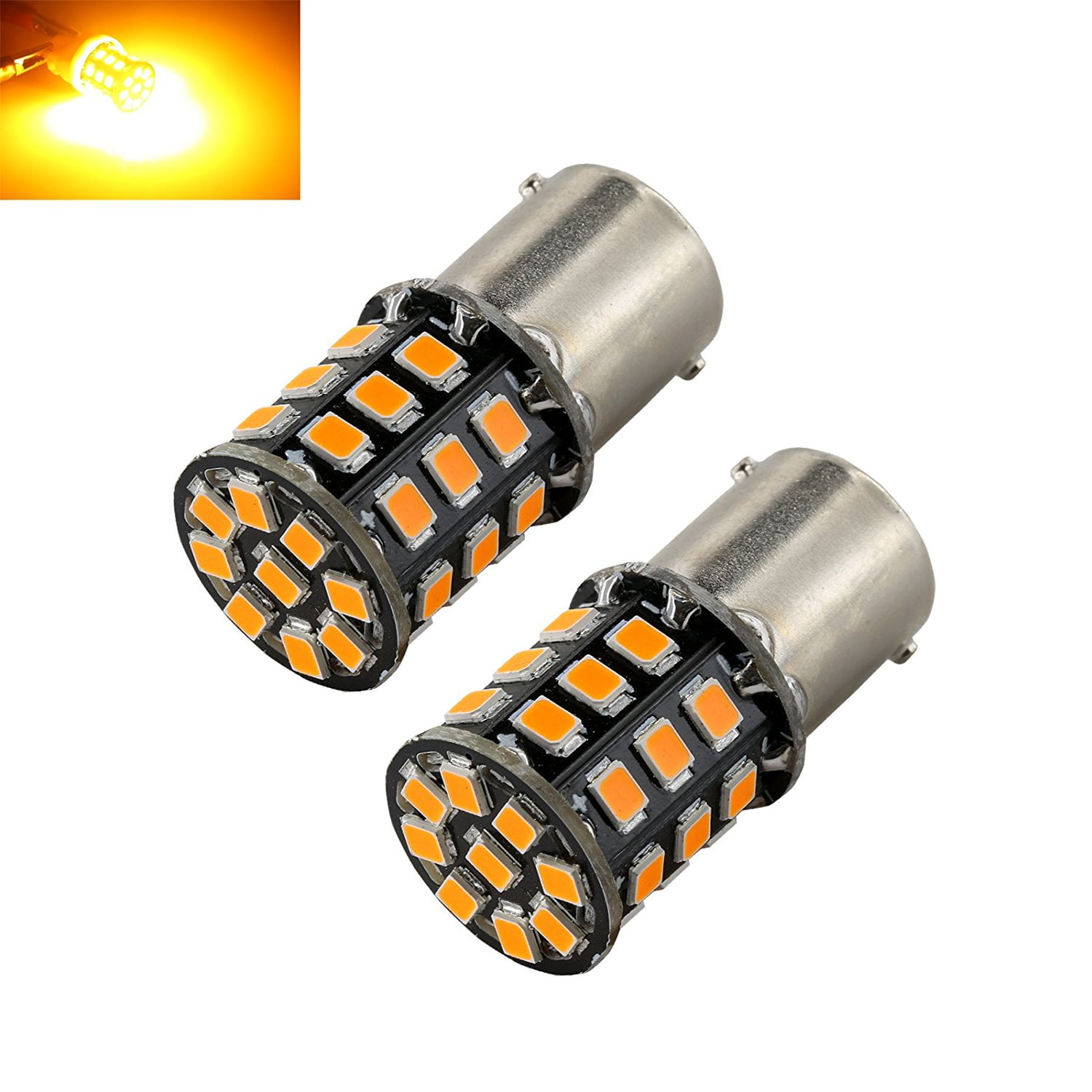 1157 Amber Yellow High Power 2835 Chip 33-LED Turn Signal/Parking Light ...
