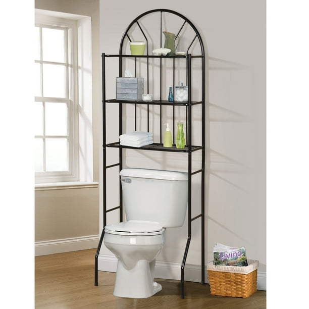 Home Source 3 Shelf Bathroom Rack in Black - Walmart.com