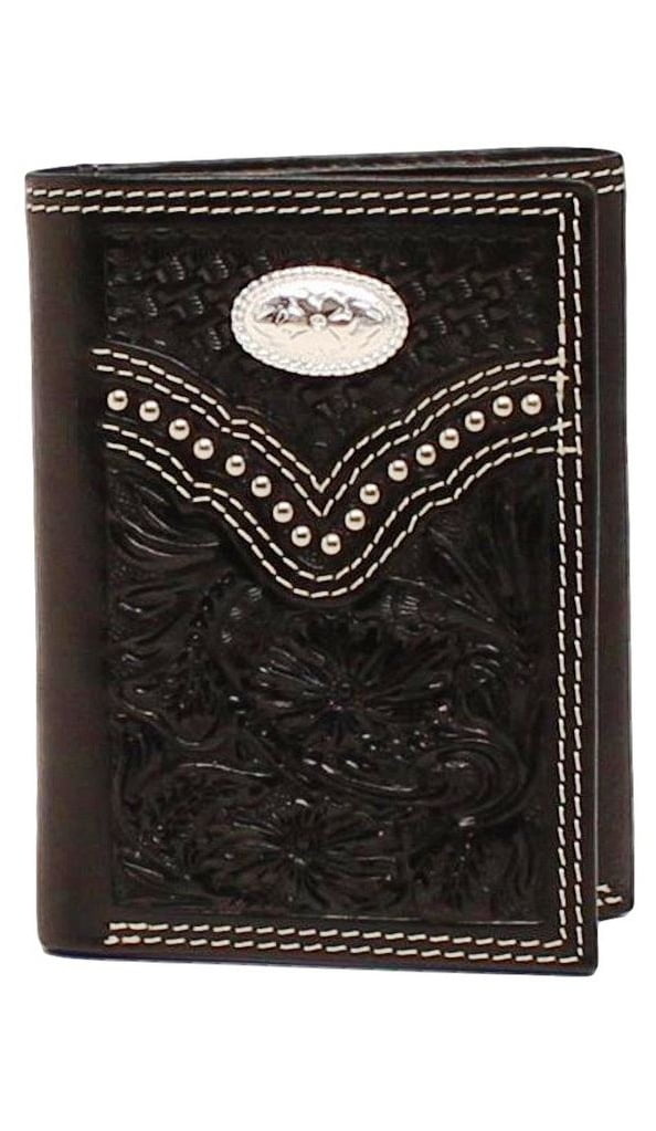 Nocona Western Wallet Mens Trifold Embossed Leather ID Window N54226 ...