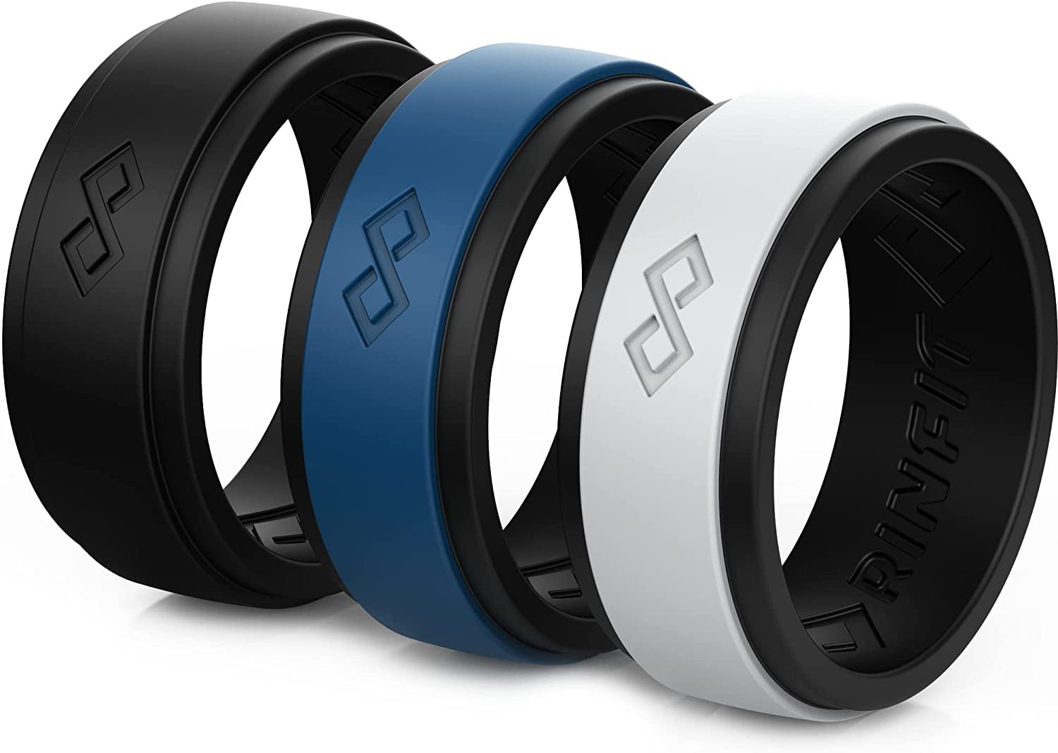 Rinfit Silicone Wedding Ring for Men - Soft Rubber Wedding Band ...