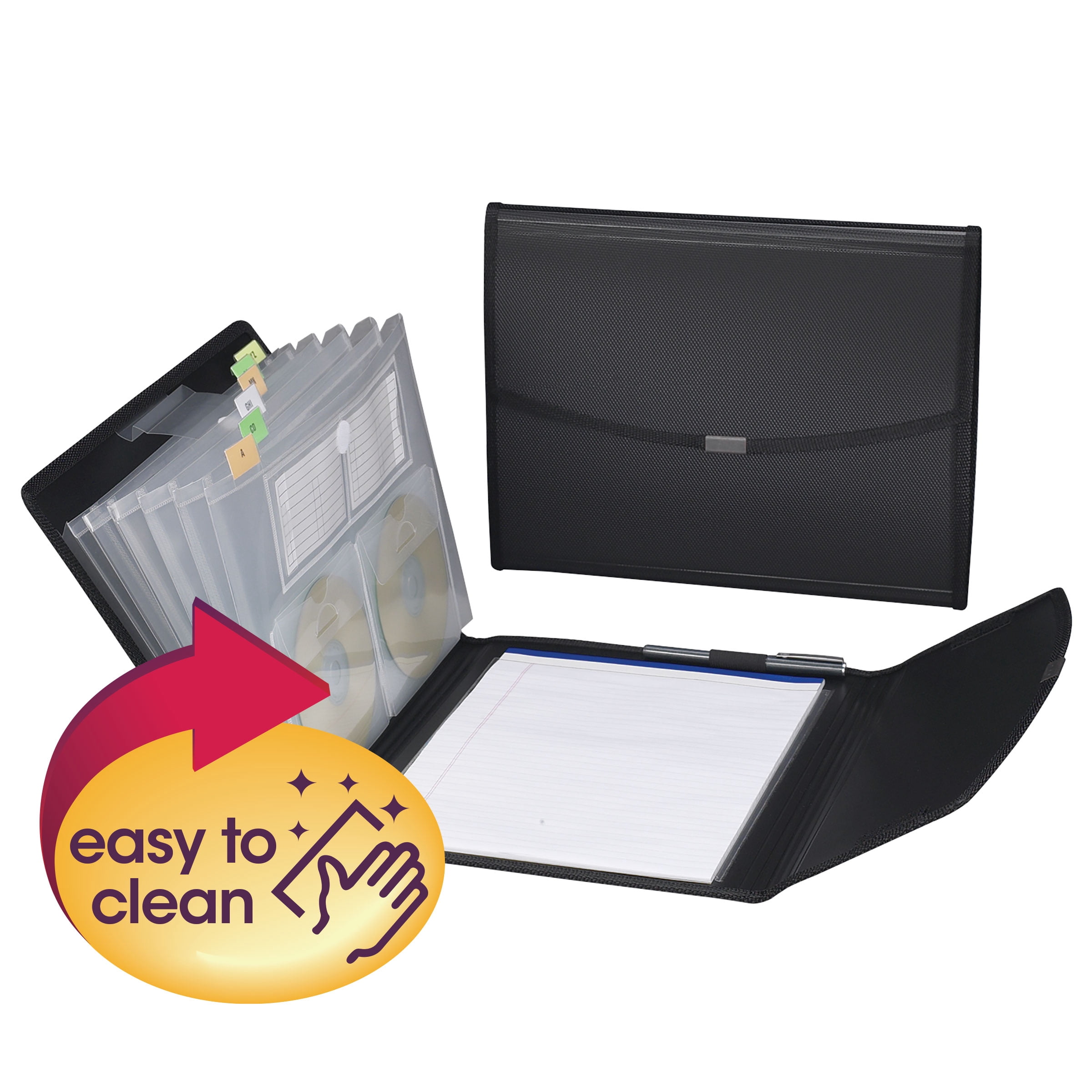 Smead Poly Pro Series II Pad Folio 7 pkt Exp File Black Letter (85830 ...