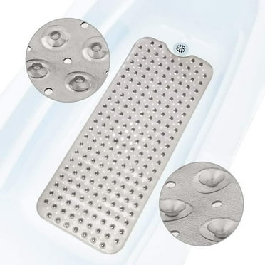 "PABUBE Non-Slip Shower Mat with Suction Cups, 16""x 35"", Machine ...