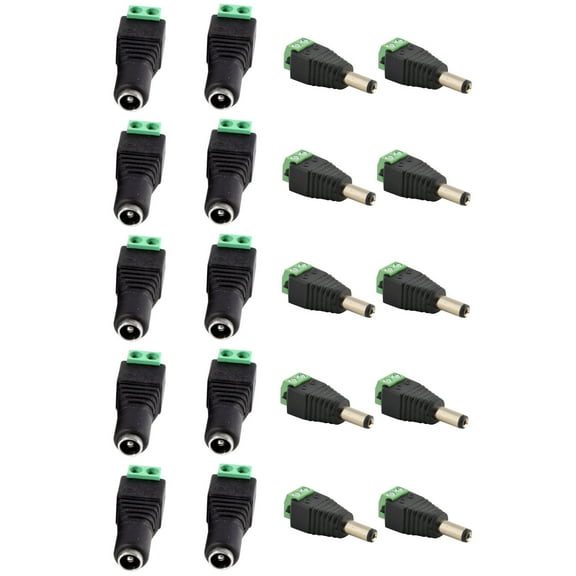 JacobsParts Male DC Barrel Power Plug Screwless Quick Wire Connector 5 ...
