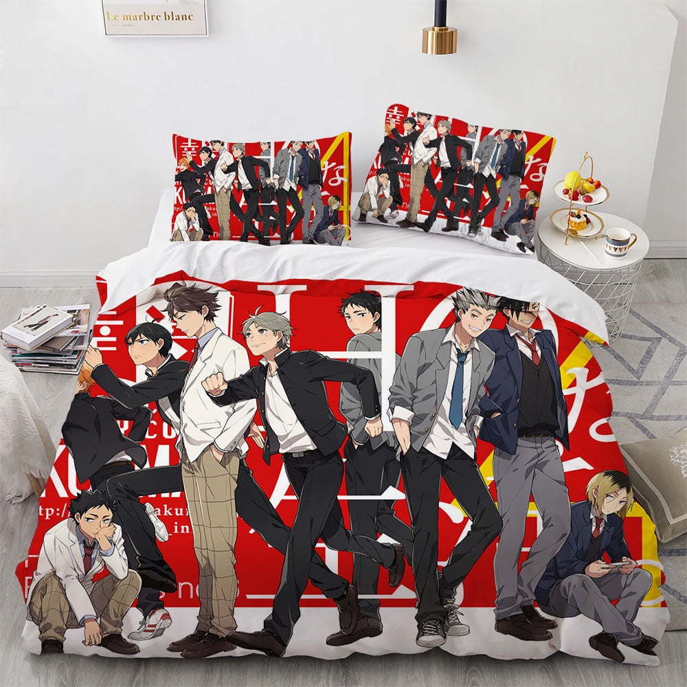 Anime Haikyuu Full Size Bedding Comforter Sets for Bedroom Comfy Manga ...