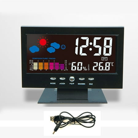 Volkmi Perpetual calendar temperature and humidity color screen clock ...