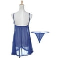 S M Womens 2 Piece Sexy Blue Lace Ruffle Nightwear Sleepwear Lingerie