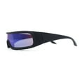 Monolens Narrow Shield Cyclops Wrap Robotic Plastic Sunglasses Black ...
