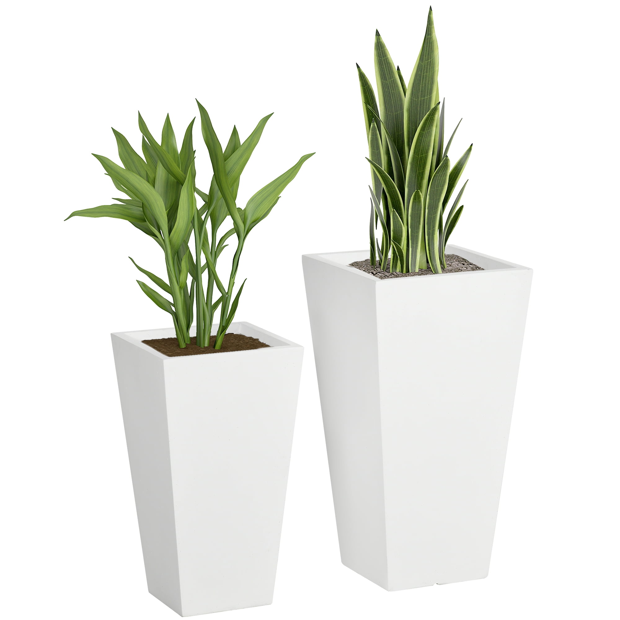 Click here for Outsunny Set Of 2 Outdoor Flower Pots With Drainag... prices