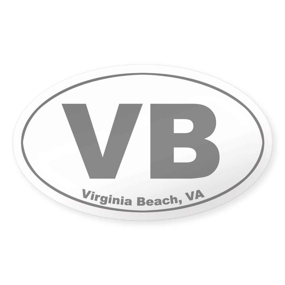 CafePress - VB (Virginia Beach) Oval Sticker - Sticker (Oval) - Walmart.com