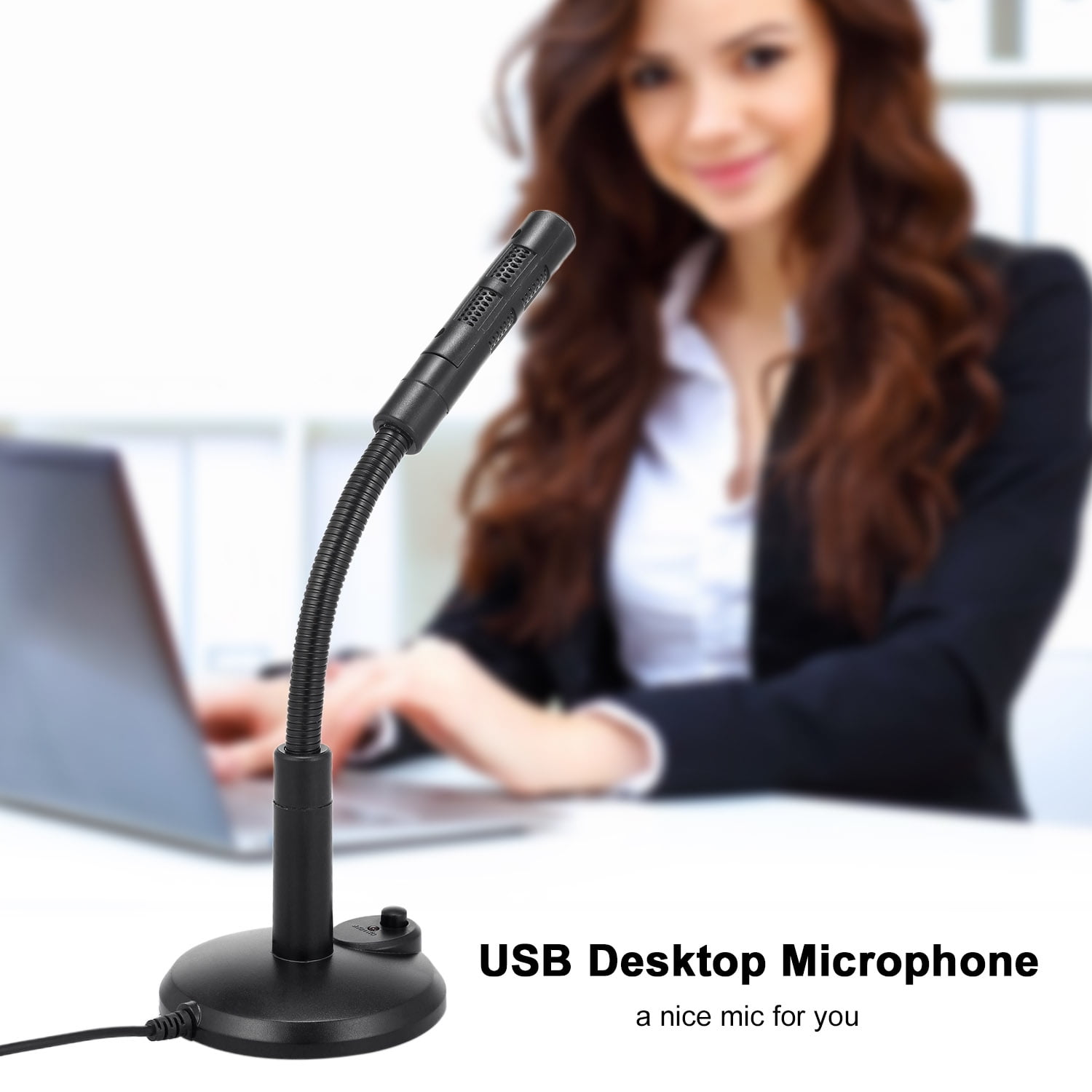 USB Desktop Microphone Plug &Play Omnidirectional PC Laptop Computer ...