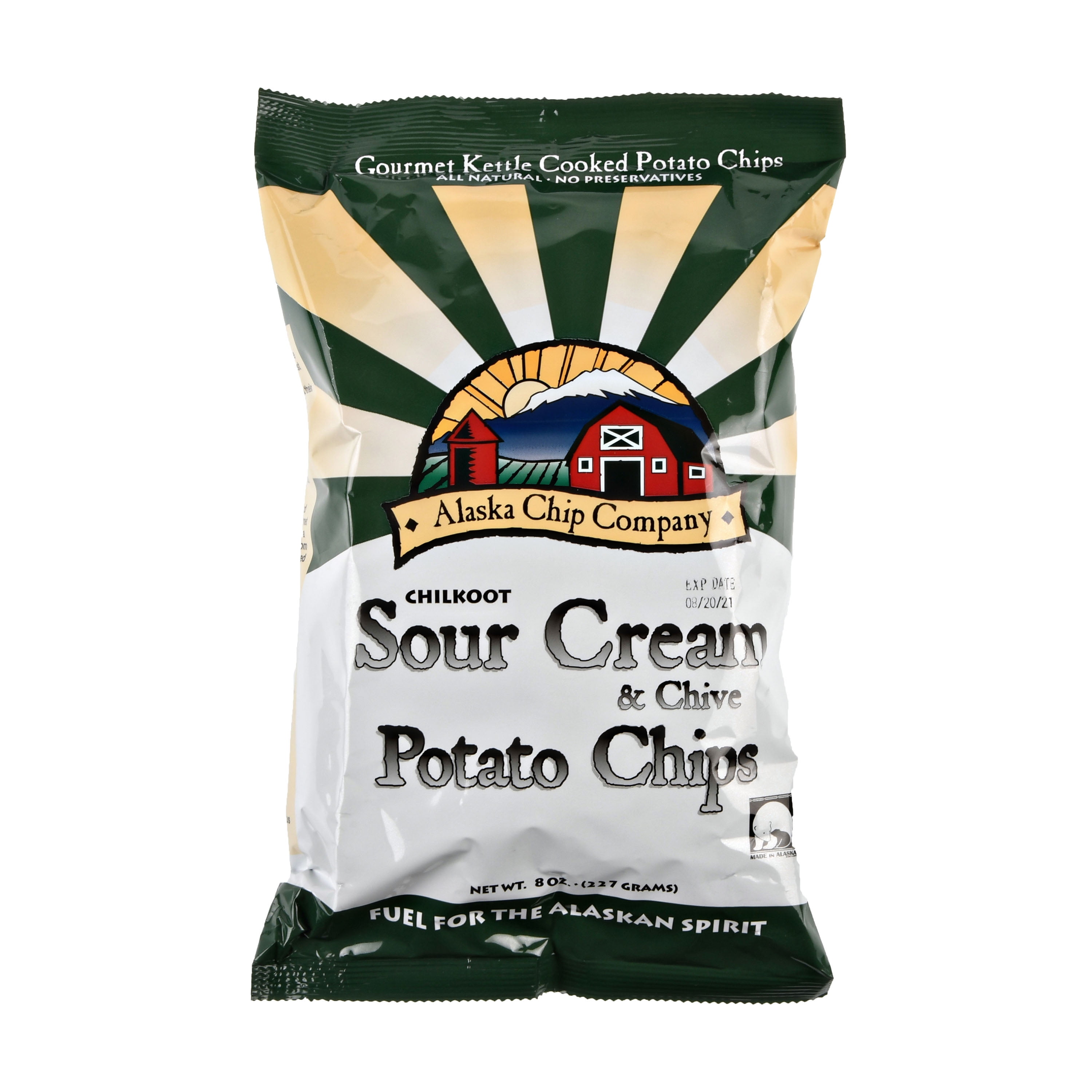 Alaska Chip Company Sour Cream & Chive Potato Chips, 8 oz - Walmart.com