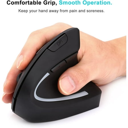 Wireless Vertical Mouse, 2.4G Ergonomic Wrist Relax Mouse with 3 ...