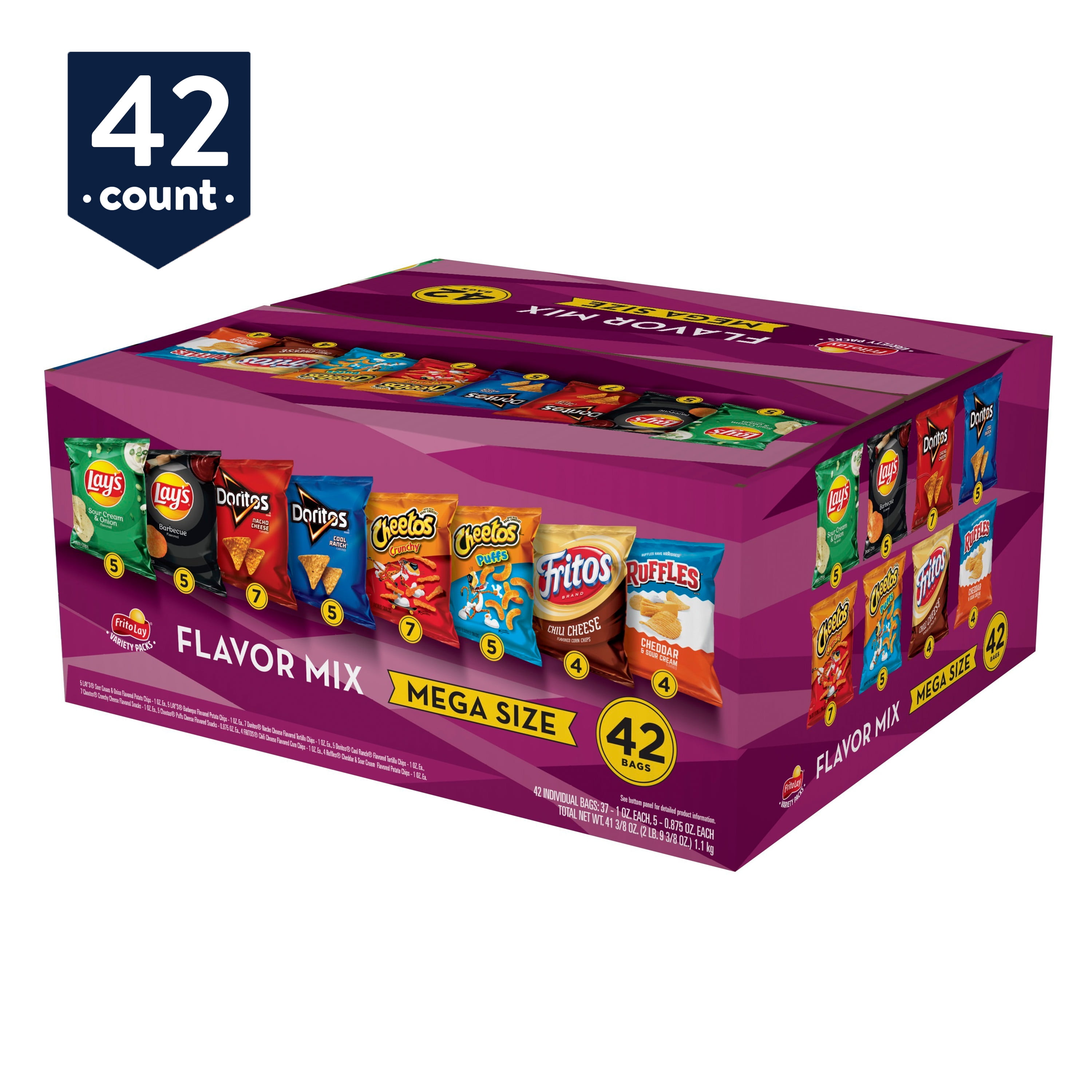 Frito Lay Flavor Mix Mega Size Variety Pack 42 Count