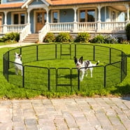 Zippity Outdoor 39in Semi-Permanent Black Metal Yard Pen, Dog Pet ...