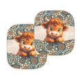 Bulopur Highland Cow Boho Floral Car Sun Shade Windshield Block UV Rays ...