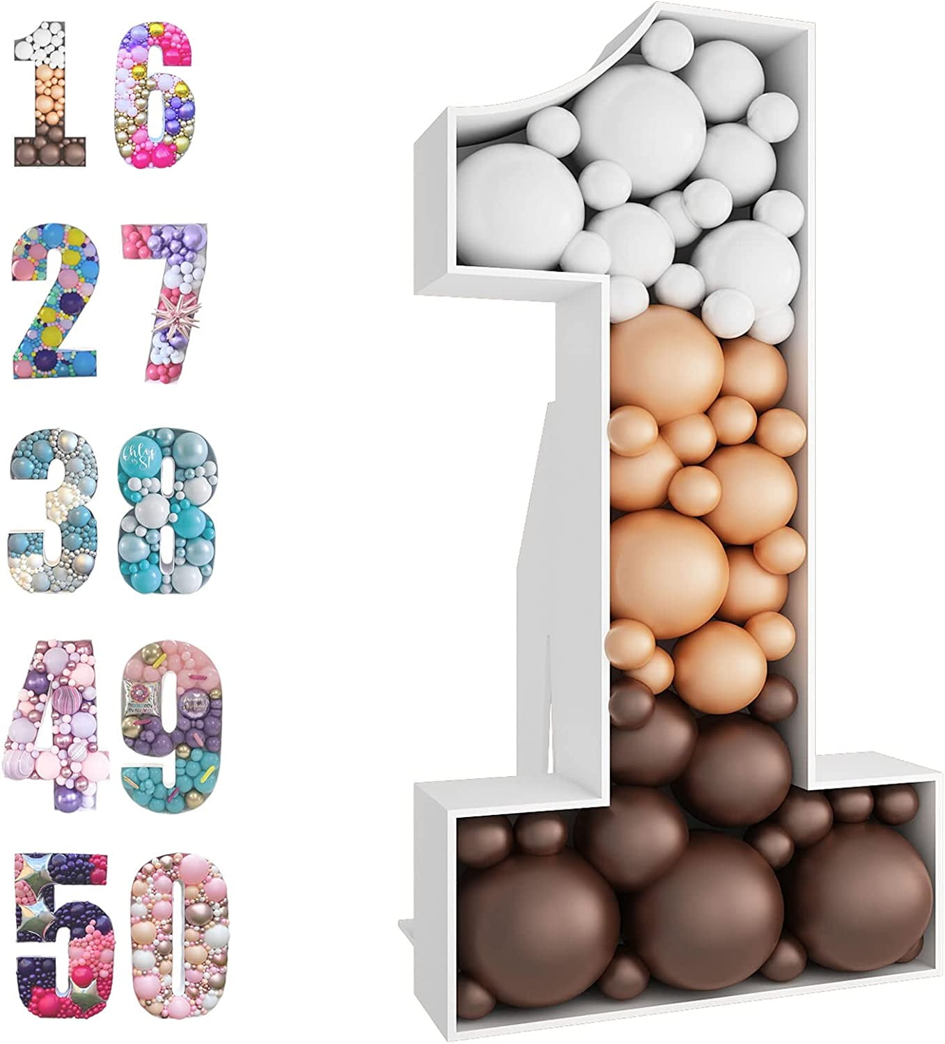 Giant 4ft Marquee Numbers Frame Mosaic Balloon Frame Pre-Cut Kit For ...
