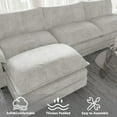 Furmax 3-Seat Sectional Sofa with Reversible Toffee Chair, Ottoman, and ...