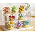 Building block flower DIY bouquet set of 8 shapes with dust cover ...
