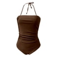 Women's Plus Size One Piece Swimsuit Halter Summer Monokini Strapless ...