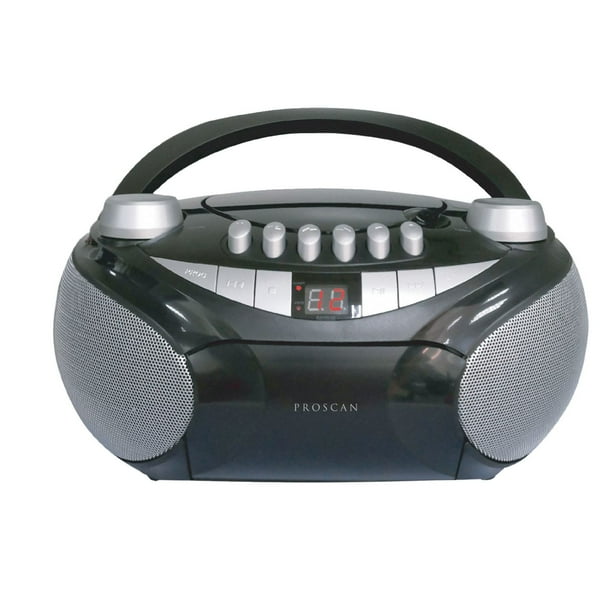 Proscan Portable CD Boombox with Cassette and AM/FM Radio - Black ...