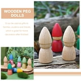 16 Pcs Wooden Puppet Kids Gift DIY Unfinished Peg Dolls Craft People ...