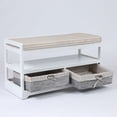White Wood Storage Bench - Walmart.com