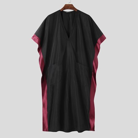 INCERUN Mens Muslim Poncho Cape V Neck Tradition Muslim Priest Batwing ...