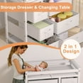 KORIMEFA White Baby Changing Table, Modern Furniture Changer with 6 ...